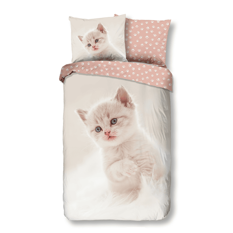 Kinderdekbedovertrek schattige poes - (100% katoen) - Dekbed-acties.nl